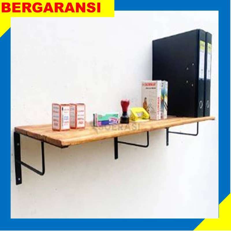 Jual Rak dinding buku sepatu vintage lebar luas kokoh besi dan kayu ...