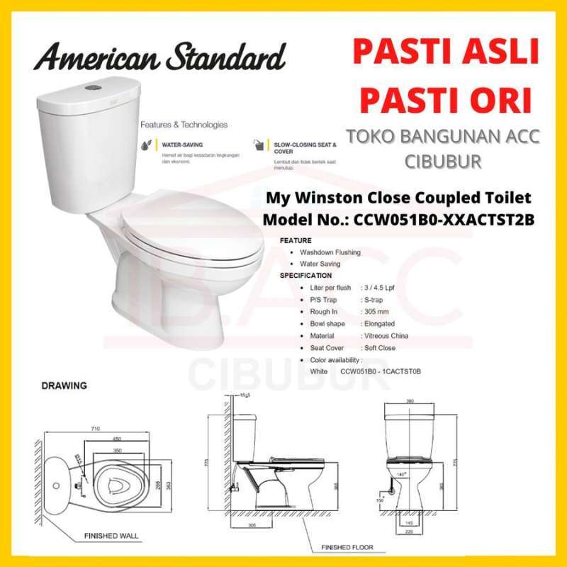 Jual Kloset Duduk American Standard My Winston Series Ccst - Slim Smart ...