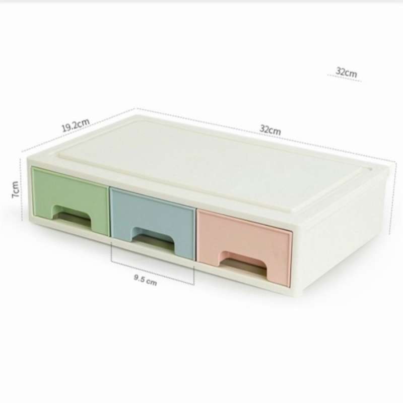 Promo Laci Plastik 3 Sekat Minimalis / Laci Susun / Mini Storage Box ...