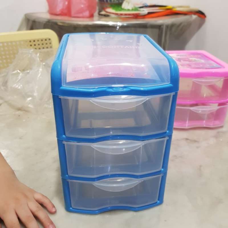 Promo mini container susun 3 / laci container kecil Diskon 12% di ...