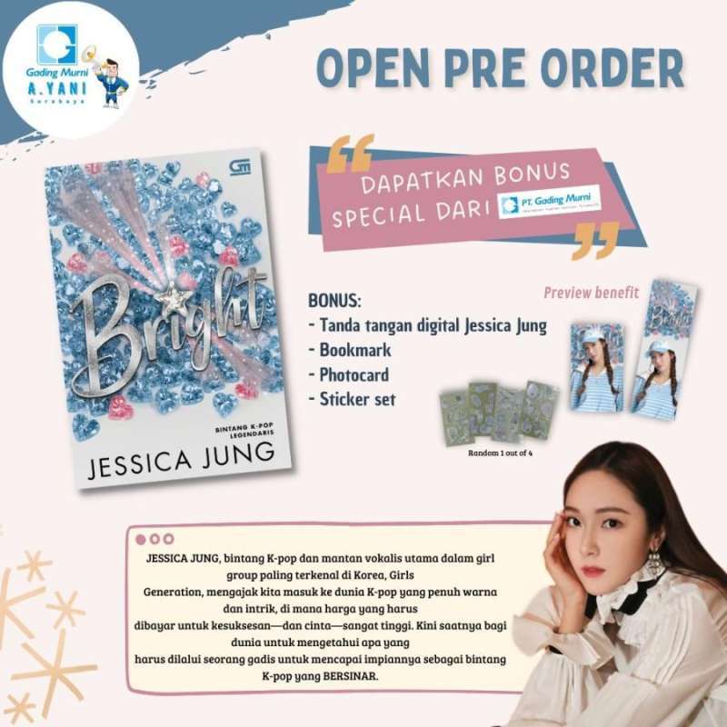 Jual Pre Order Buku Bright Jessica Jung di Seller Gading Murni Ayani ...
