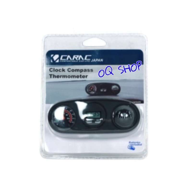 Jual CARAC KOMPAS MOBIL DENGAN TERMOMETER DAN JAM / COMBO CLOCK COMPAS ...