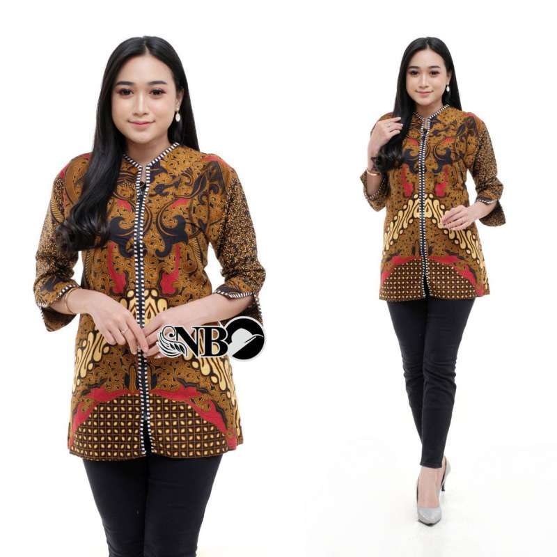 Promo ATASAN BATIK WANITA TERBARU 2022 | BAJU BATIK KERJA WANITA LENGAN ...