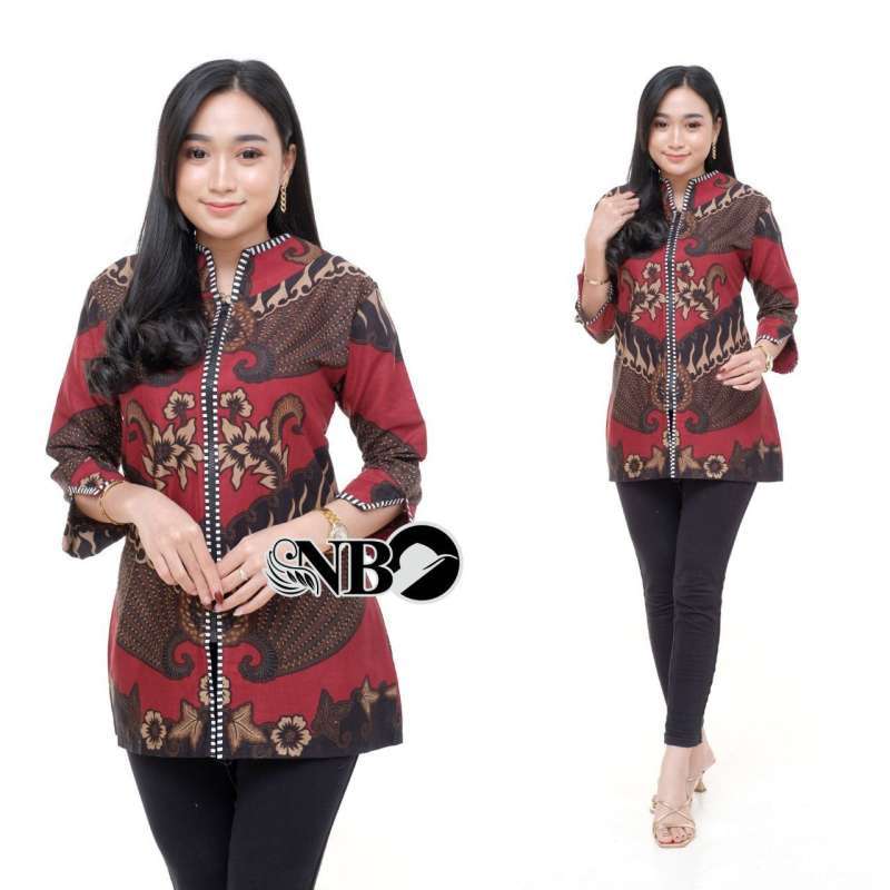 Promo ATASAN BATIK WANITA TERBARU 2022 | BAJU BATIK KERJA WANITA LENGAN ...