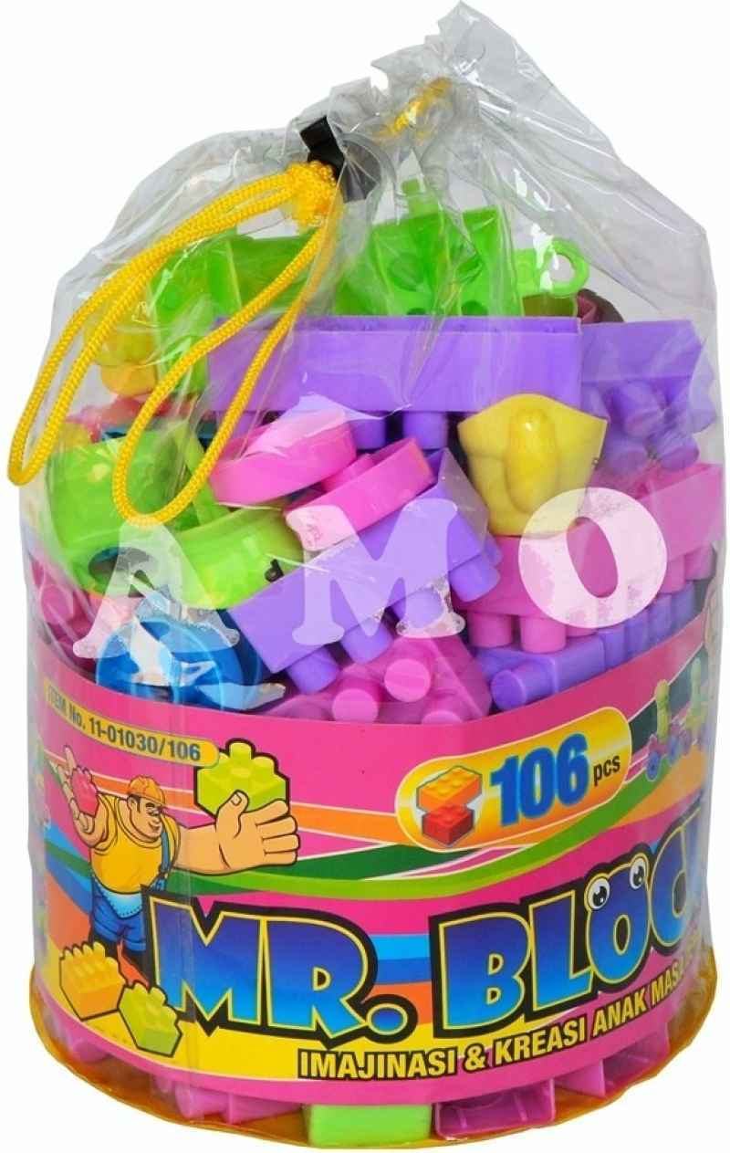 Promo Kado Mainan Edukasi Edukatif Balok Susun Susun BLOK 106 Pcs ...