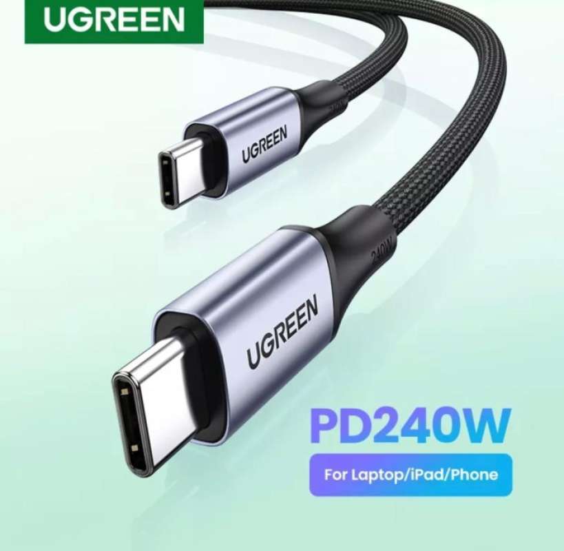 Jual UGREEN 2 Meter 240W Kabel Type C Fast Charging Cord PD3.1 48V 5A 90440 di Seller Kasamso ...