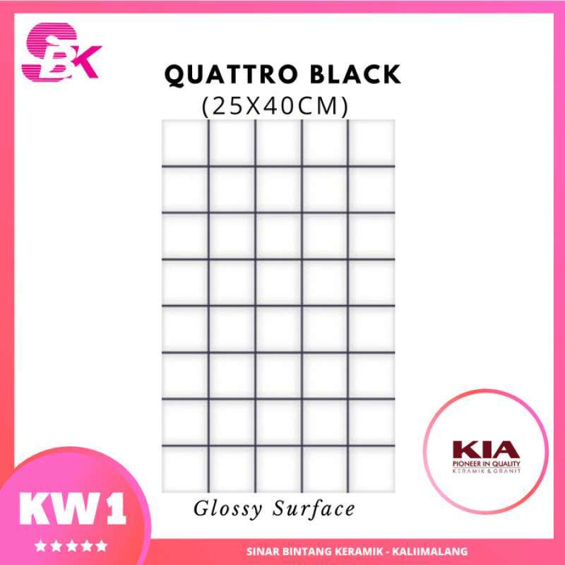 Jual Keramik Dinding 25x40 Quattro Black di Seller Briellee_shop - Wanasari, Kab. Bekasi | Blibli