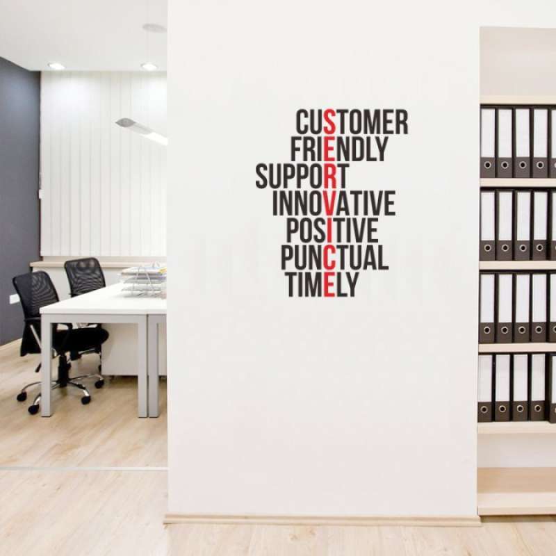 Jual Wall Sticker Customer Service Kantor Toko Kafe Stiker Dinding Kaca ...
