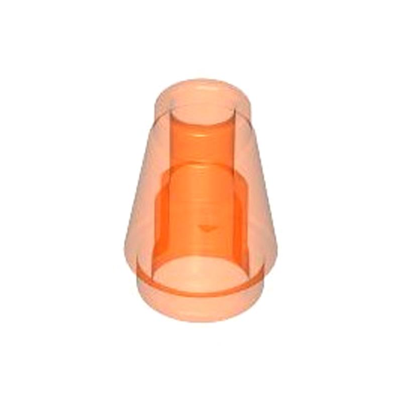 Jual Lego Parts 6124858 Nose Cone Small 1x1 Trans.fluo. Reddish Orange ...