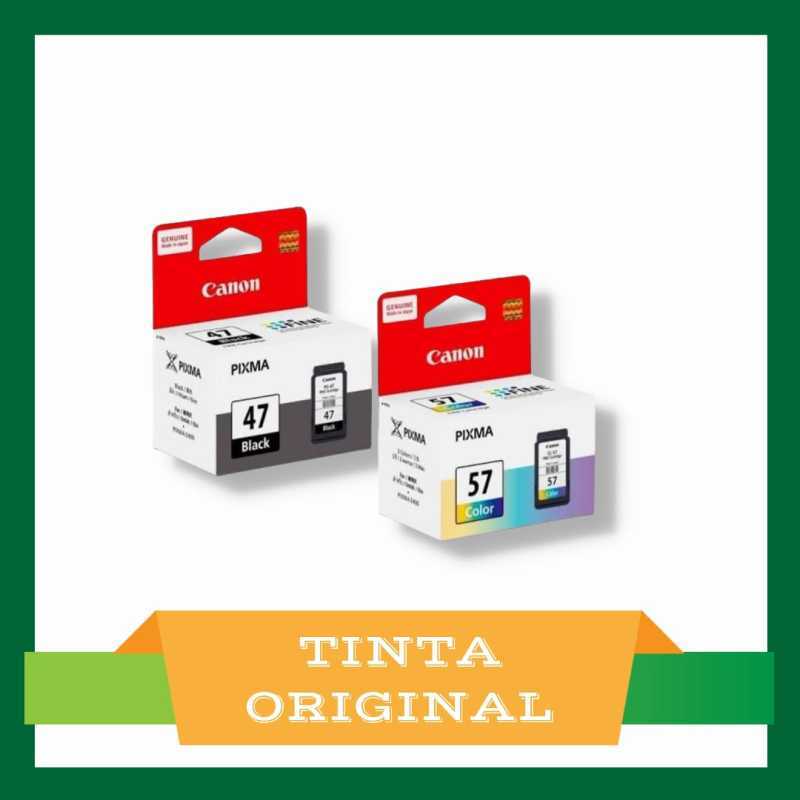 Promo 1 SET TINTA CARTRIDE CANON PG-47 BLACK DAN CL-57 TRICOLOUR ...