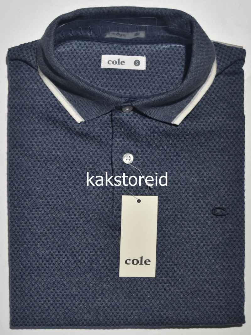 Jual COLE Baju Polo Pria Lengan Pendek Navy Motif Reguler PSR 176 ...