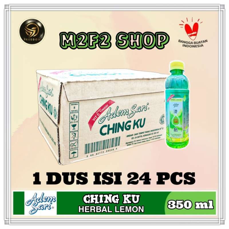 Jual Adem Sari Ching Ku Herbal Lemon Botol Pet - 350 ml (Kemasan Karton ...