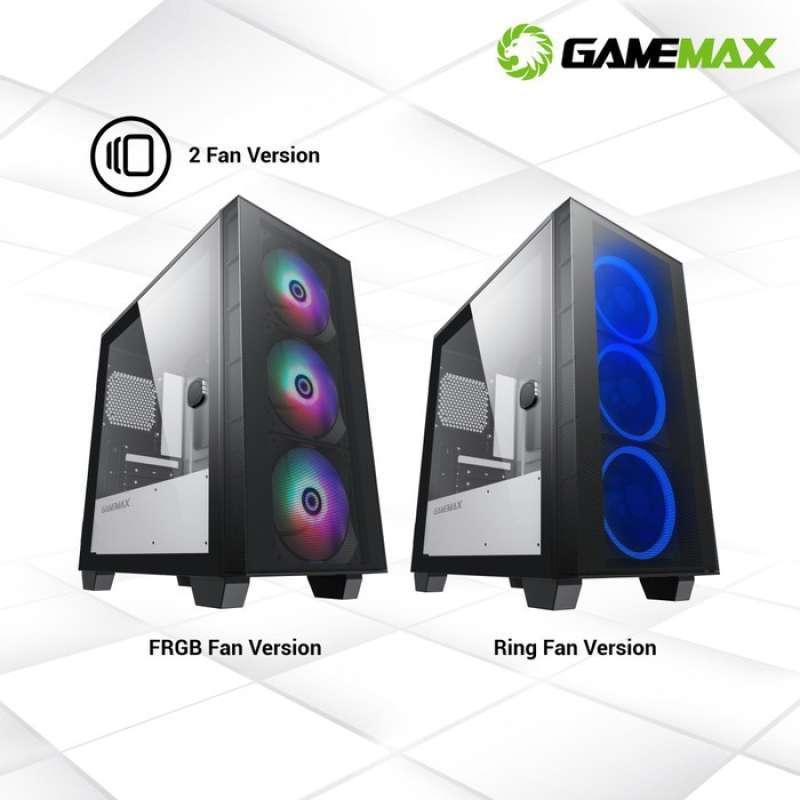 Promo Gamemax Casing Cpu Aero Mini Gaming Case With Fan - Blue Ring ...