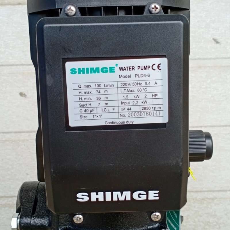 Promo Pompa Shimge Pld 4-6 (1 Phase) - Economical Vertical Multistage ...