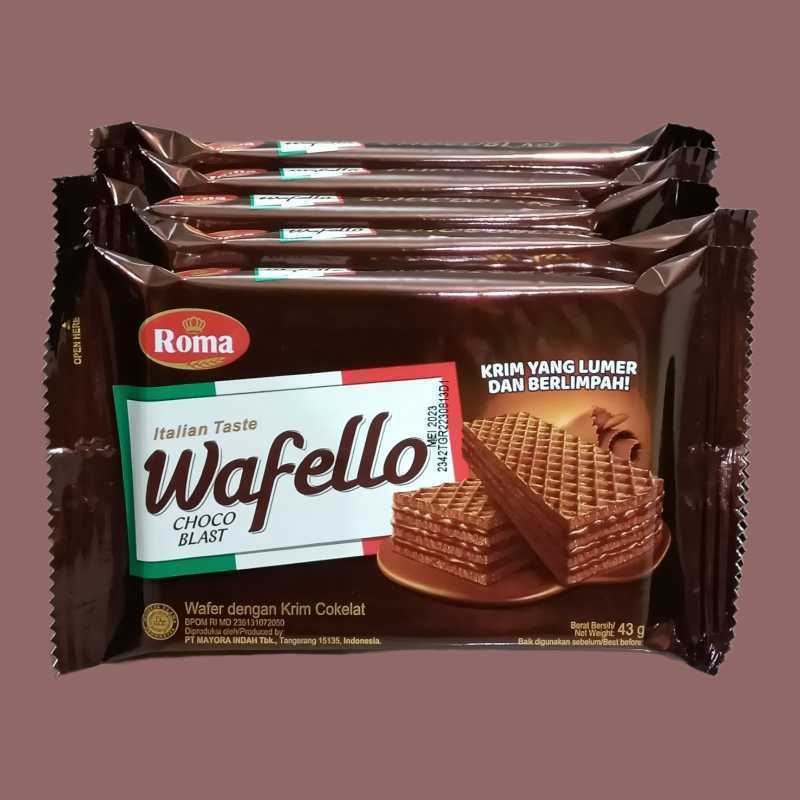 Jual Roma Wafello Choco Blast Wafer Coklat 42 Gr (5 Pcs) Di Seller ...