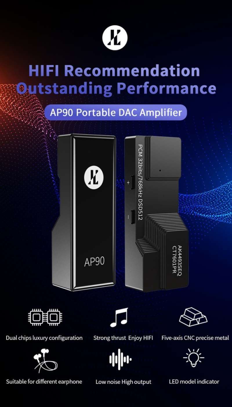 Jual JCALLY AP90 Portable DAC Amplifier AK4493SEQ AMP 32bit/768kHz ...