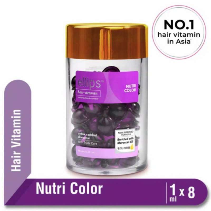 Jual Vitamin rambut Elips isi 50 biji/Btl ( untuk rambut diwarnai ) di ...