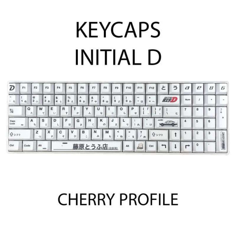 Jual KEYCAPS INITIAL D WHITE CHERRY PROFILE SUBLIM MECHANICAL KEYBOARD ...