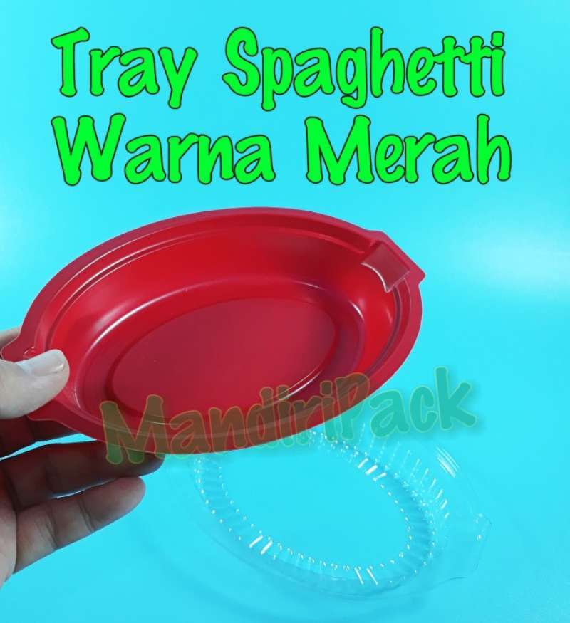 Jual Free Ongkir Tray Spaghetti / Mika Spaghetti Oval Warna Merah Isi ...