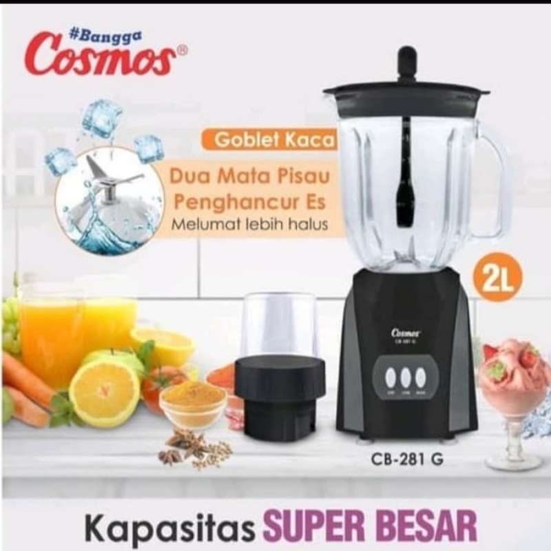 Promo Cosmos Cb-281 G Blender Jumbo Kaca Kapasitas 2 Liter Diskon 23% ...