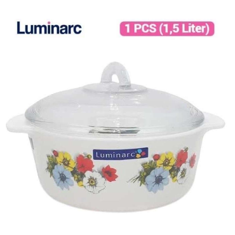 Jual Panci Masak Pot Kaca Luminarc Vitro Blooming Amber Casserole 1,5 ...