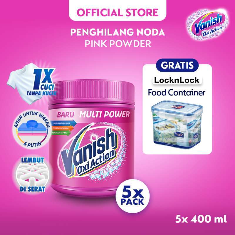 Jual FREE GIFT - Vanish Pink Powder Tube 400 g [5 pcs] + FREE - Dettol ...