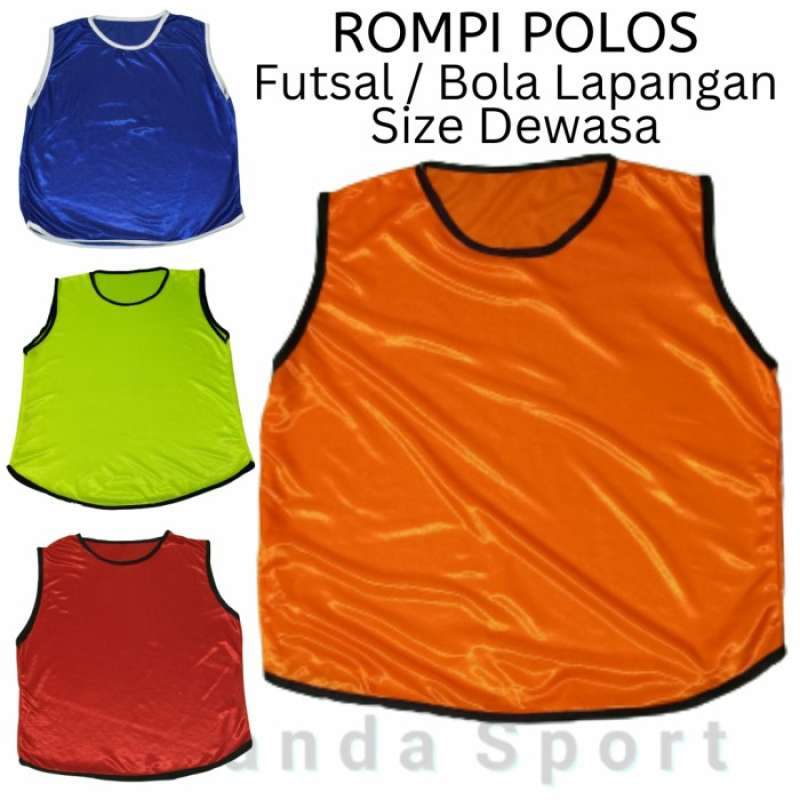 Jual ROMPI FUTSAL POLOS TANPA SABLON JERSEY LATIHAN SEPAK BOLA SIZE ...