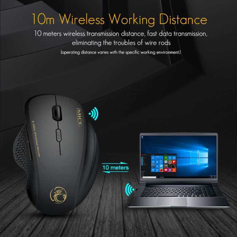 Jual Glo - Imice Wireless Gaming Mouse Ergonomic 1600 Dpi Silent ...