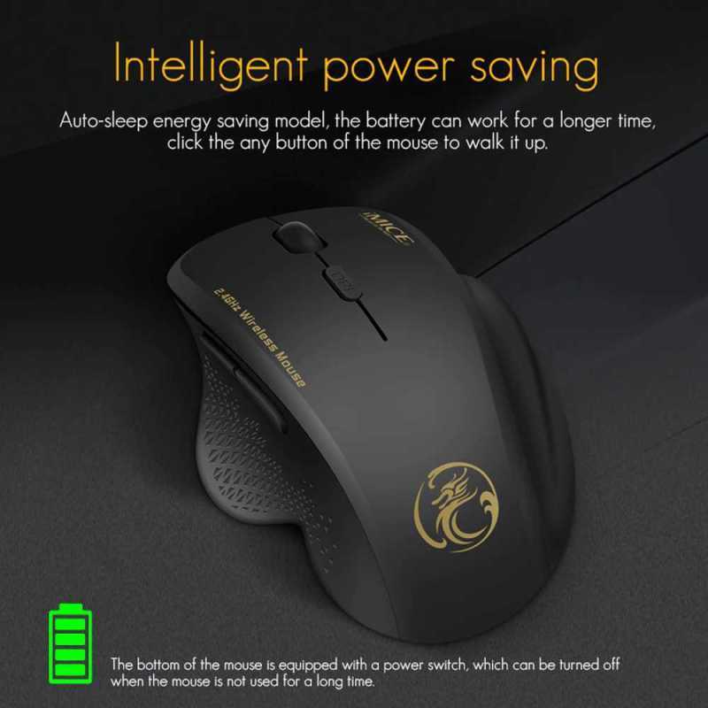 Jual Glo - Imice Wireless Gaming Mouse Ergonomic 1600 Dpi Silent ...