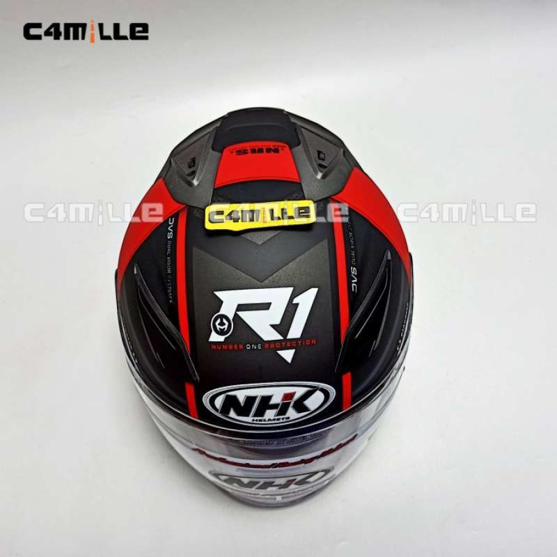 Jual Helm Nhk R1 Napoleon Black Red Doff Double Visor Half Face Di ...