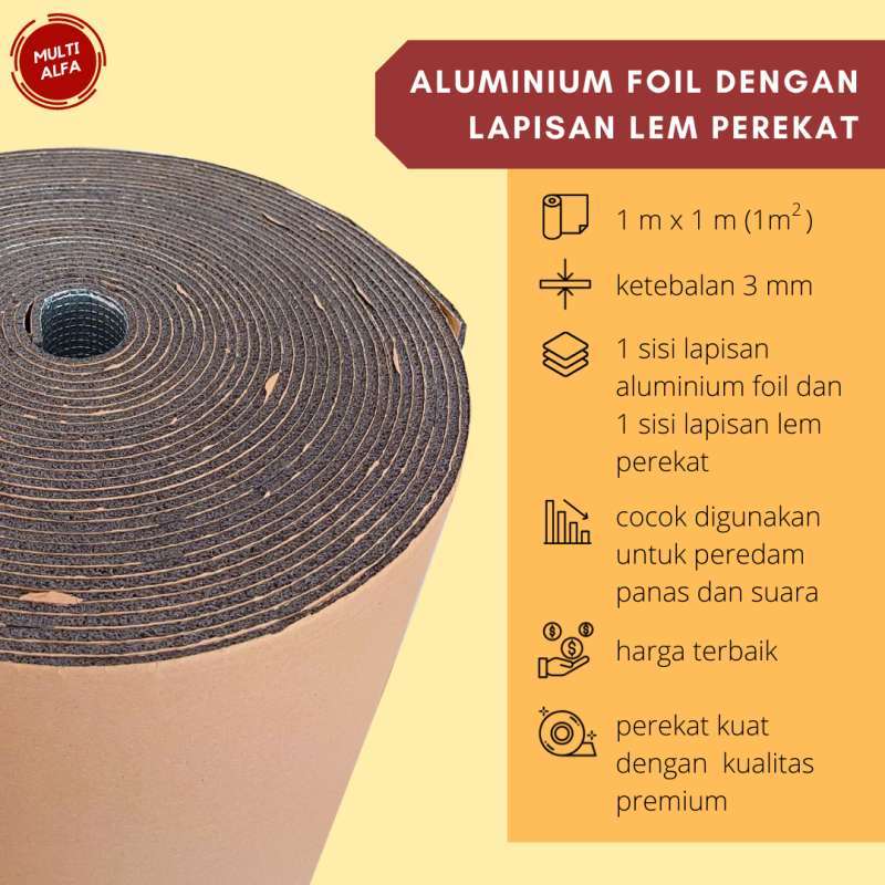Jual Peredam Suara Panas Mobil Aluminium Foil 3mm Sticker 1x1 Mtr Di ...