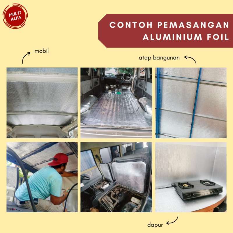 Jual Peredam Suara Panas Mobil Aluminium Foil 3mm Sticker 1x1 Mtr Di ...