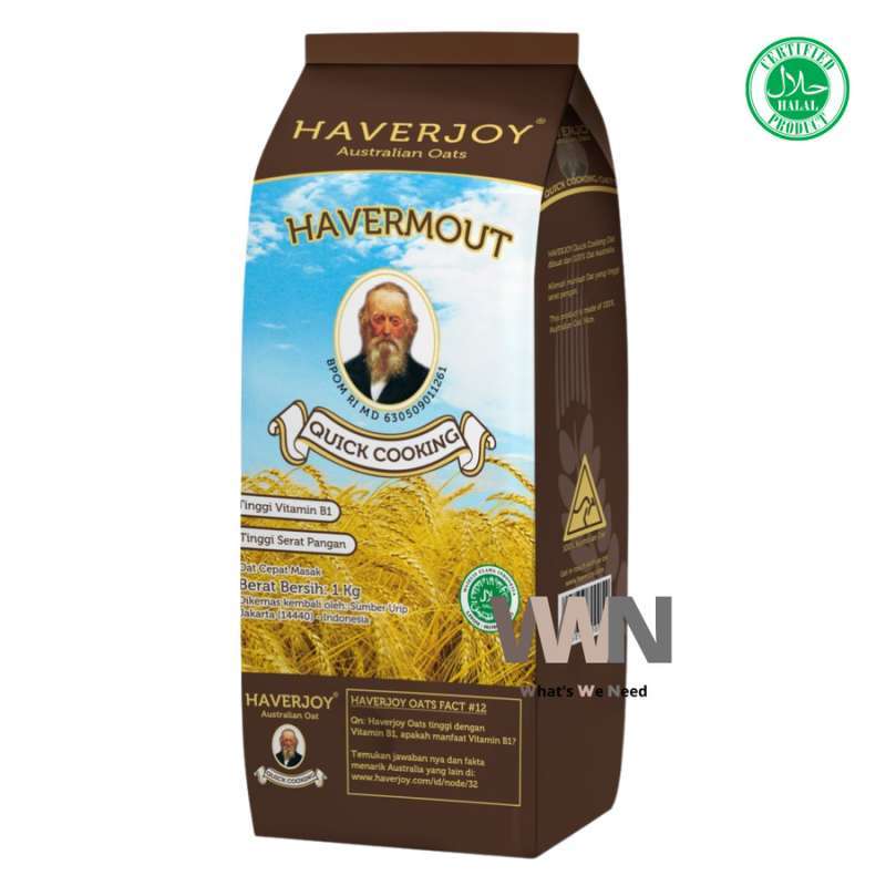 Jual Haverjoy Havermout Quick Cooking Oats 1kg - Australian Oats ...
