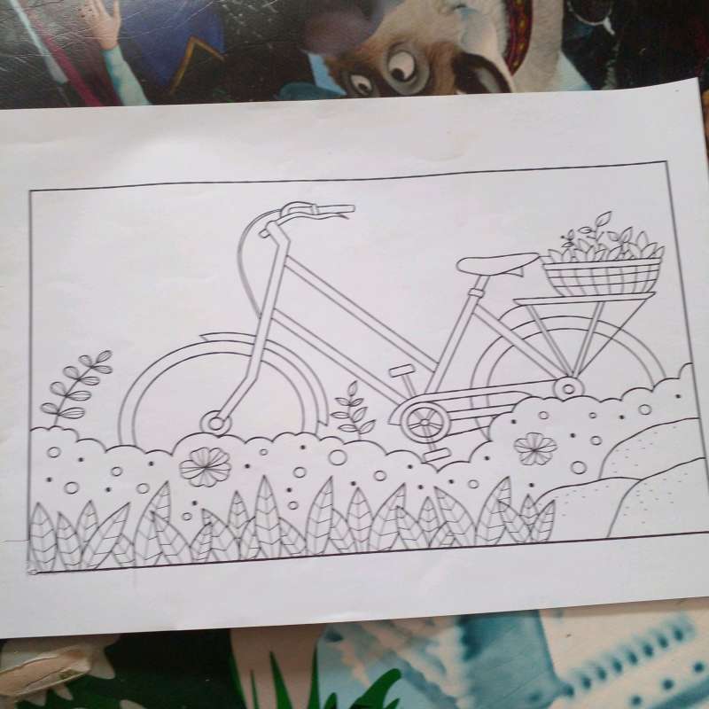Jual sketsa gambar/mewarnai/drawing kertas HVS tema kendaraan - Sepeda ...