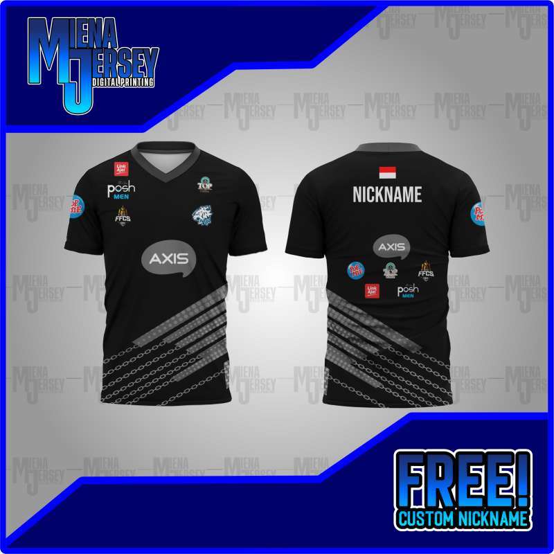 Jual Jersey Gaming Kaos Hitam Free Custom Nickname / Nama Punggung - L ...