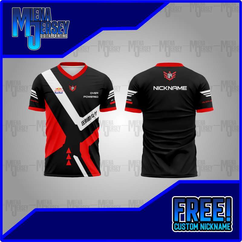 Jual Jersey Gaming Kaos Hitam Free Custom Nickname / Nama Punggung - L ...