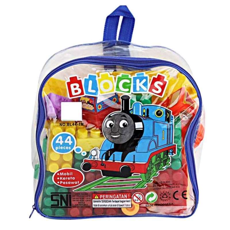 Jual Mainan Blok Balok Susun Besar Anak Isi 44 Biji Bonus Tas Thomas ...