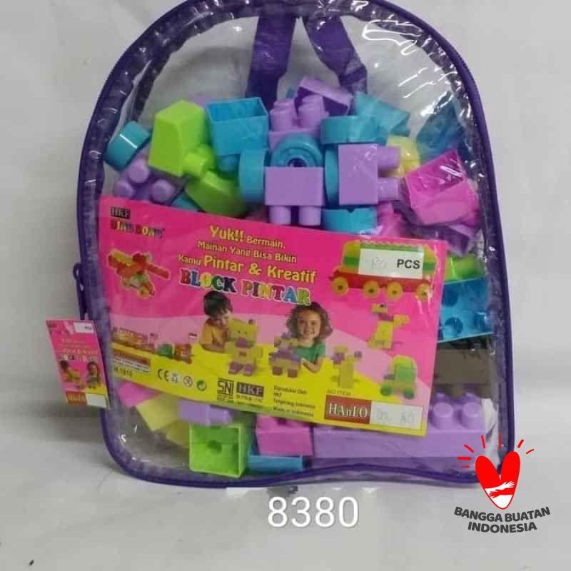 Jual Mainan Blok Balok Susun Besar Anak Isi 44 Biji Bonus Tas Thomas ...