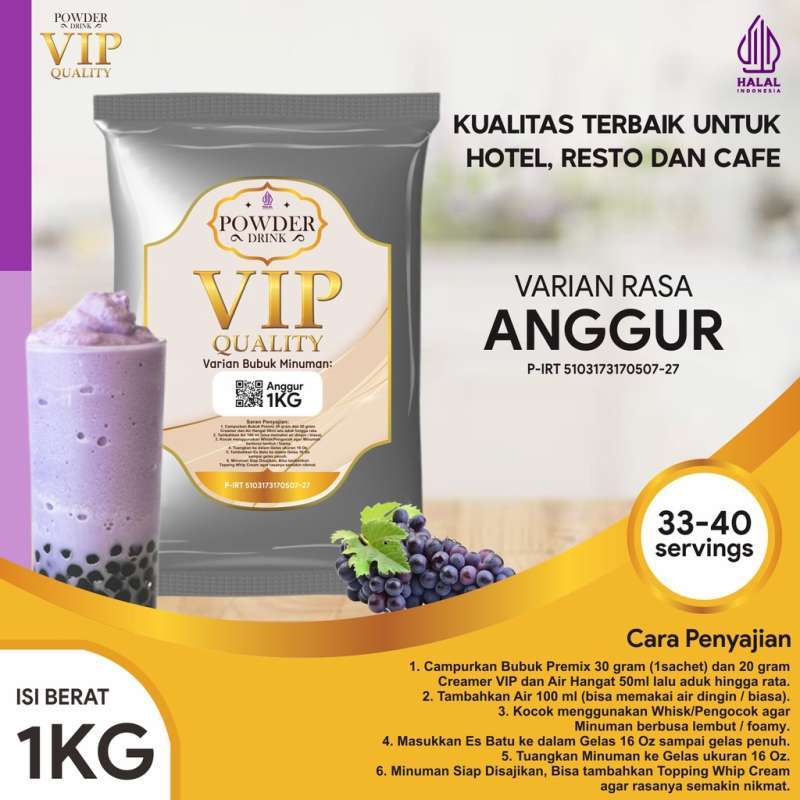 Promo Bubuk Minuman Kualitas VIP Rasa Anggur 1 Kg Anggur Bubuk Minuman ...
