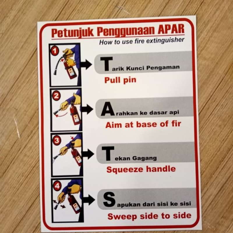 Jual STIKER K3 RAMBU SAFETY UK 20X15CM PETUNJUK PENGGUNAAN APAR RAMBU ...