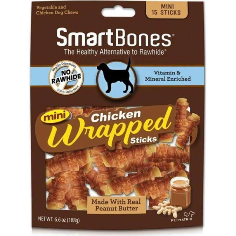 Jual SmartBones Chicken Wrap-Mini Sticks Peanut Butter 15 Pk di Seller ...