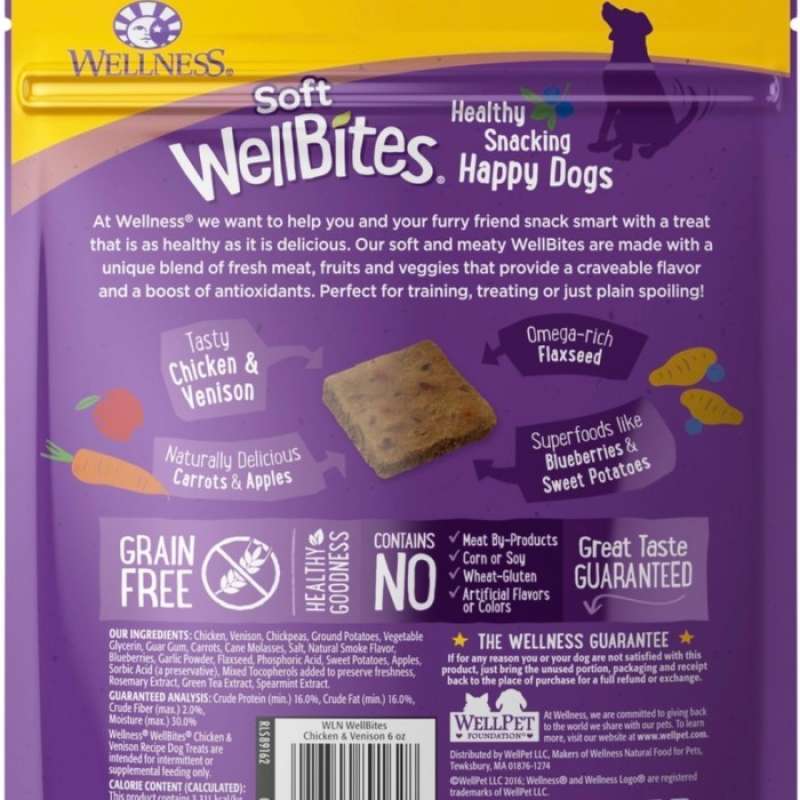 Jual Wellness Wellbites Chicken & Venison - Chewy Healthy Dog Snack Di ...