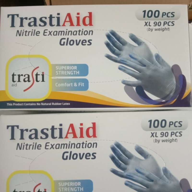 Promo sarung tangan biru nitril trasti size M 100pcs Diskon 10% di ...