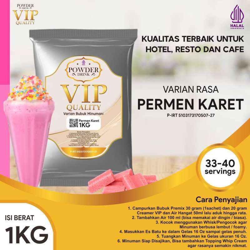 Jual Bubuk Minuman Kualitas VIP Rasa Permen Karet Pink 1 Kg Bubblegum ...