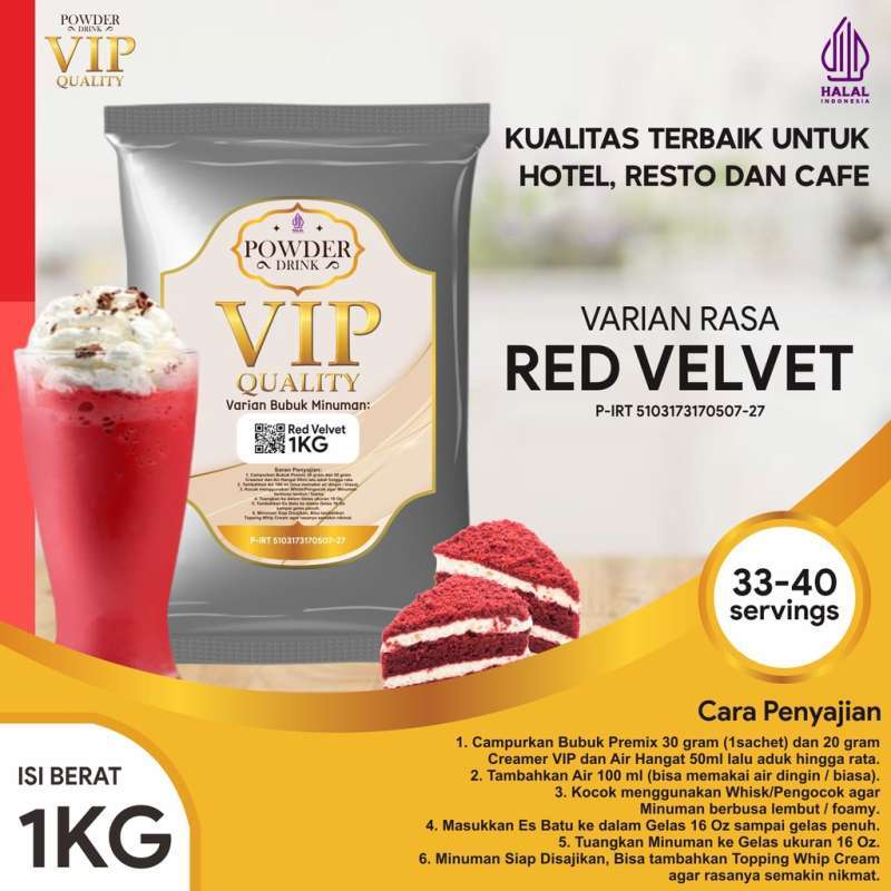 Jual Bubuk Minuman Kualitas VIP Rasa Red Velvet 1 Kg Red Velvet Bubuk ...