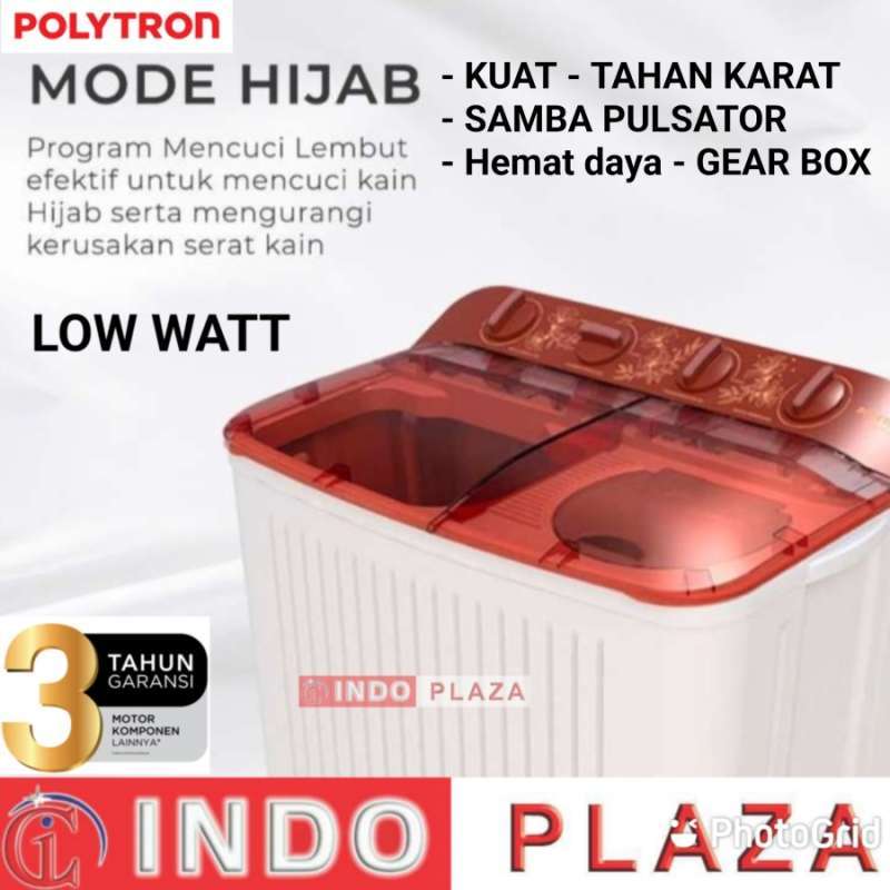 Jual MESIN CUCI POLYTRON 2 Tabung 7 Kg / 7Kg PWM-7072 LOW WATT + FILTER ...