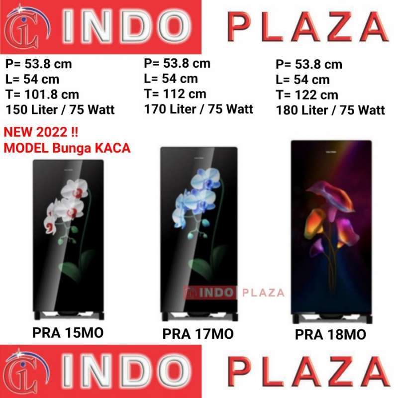 Jual KULKAS POLYTRON 1 Pintu PRA 15 / 17 / 18 MO W/B/RT Pintu Kaca NEW ...