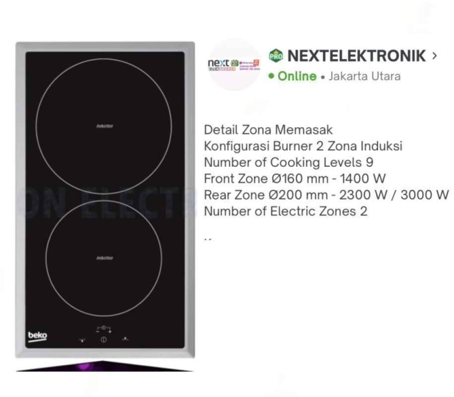 Jual BEKO HDMI32400 DTX KOMPOR TANAM INDUKSI GARANSI RESMI di Seller ...