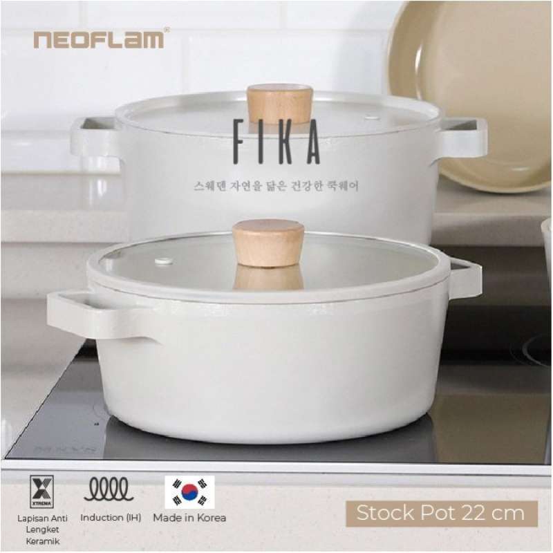 Promo Neoflam FIKA Stock Pot Panci Keramik Korea Induksi - Stock Pot ...