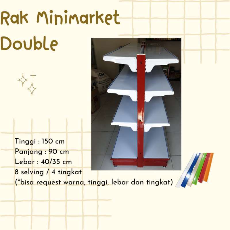 Jual Rak Besi/Rak supermarket single/Rak toko doubel 150.40/35 di ...